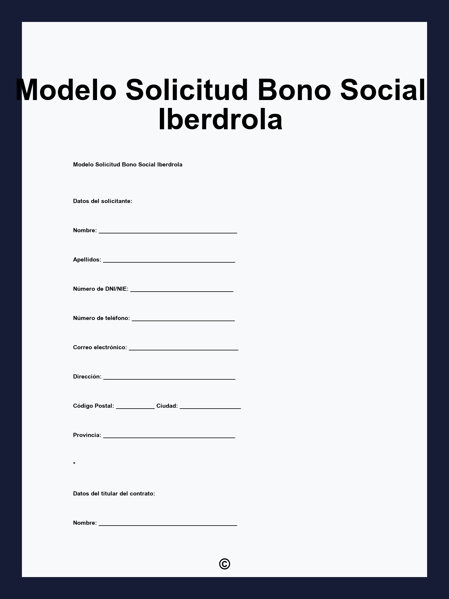 Modelo Solicitud Bono Social Iberdrola