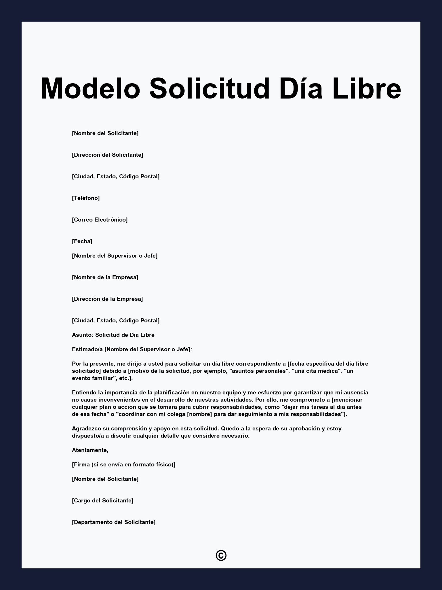 Modelo Solicitud Día Libre
