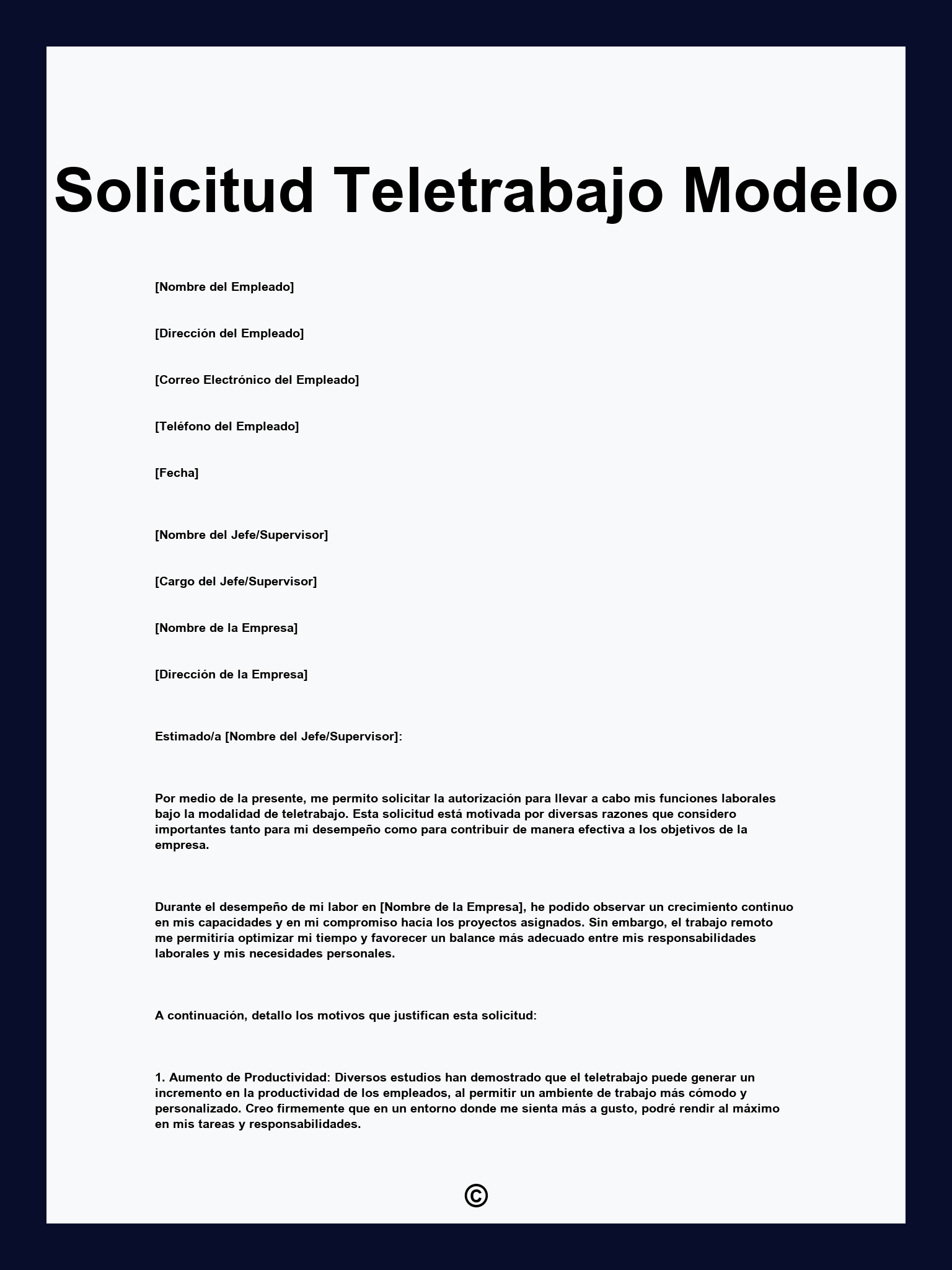 Solicitud Teletrabajo Modelo